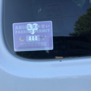 ANGEL PARKING PERMIT Angel Numbers Good Luck Affirmations Pastel Moon ...