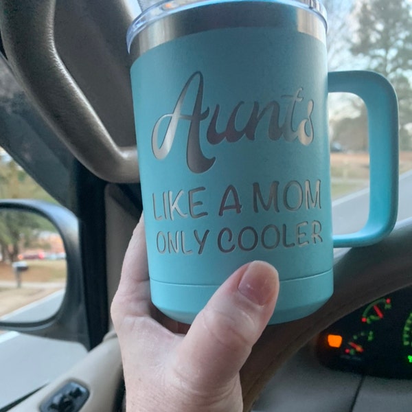 Personalized 15oz Powder Coated Mug With Lid Custom Engraved Tons of ...