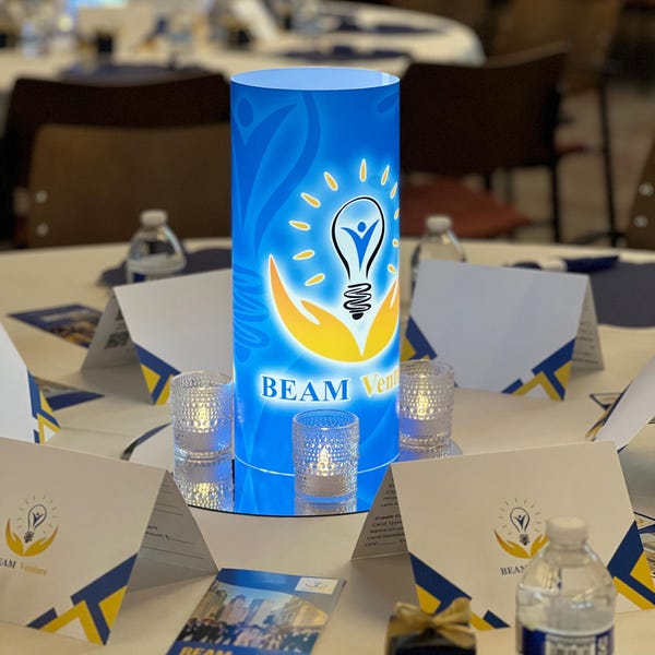 Custom LED Light-up Centerpiece for Corporate Events – Branded Table ...