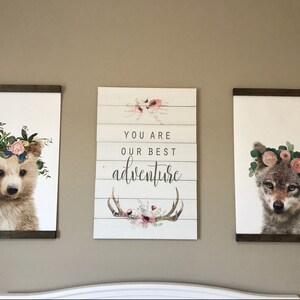 Animals With Flower Crowns, Wolf Print, PRINTABLE, Flower Crown, Girls ...