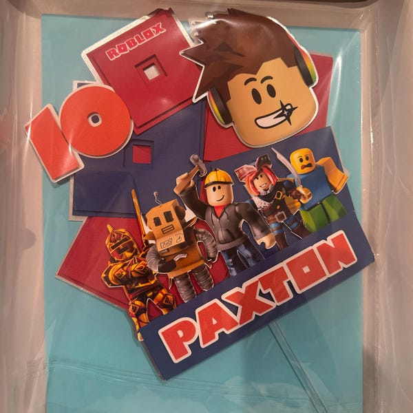 Personalized Roblox Cake Topper – Handmade Birthday Party Decoration - Etsy
