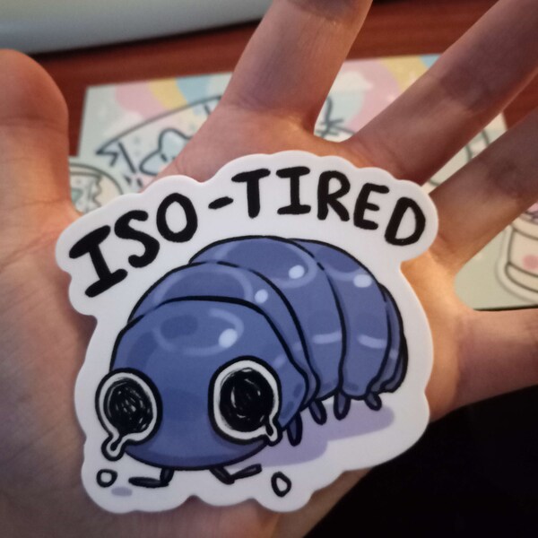 Iso-tired Isopod Bug Nature Glossy Waterproof Sticker Laptop Water ...