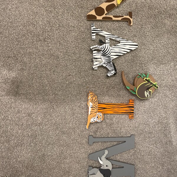 Safari Theme Hand Painted Letters - Etsy