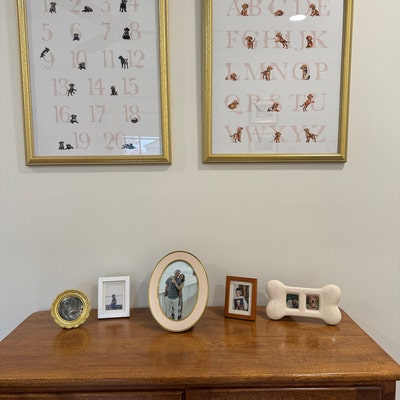 YELLOW LAB Nursery Wall Art: Labrador Alphabet Poster in Pastel Blue ...