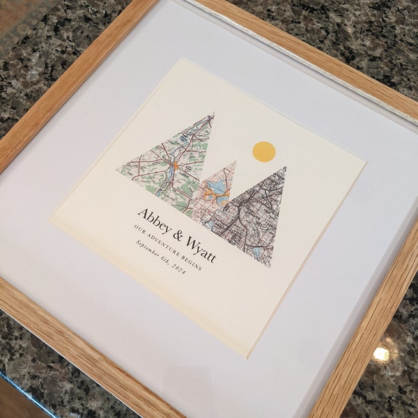 Life Story Map Art, Personalized Christmas Gift, Gift for Couple, Gift ...