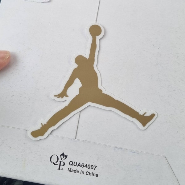 Authentic AJ Jumpman Decal | Vintage 90s 00s | Jordan | Sticker | Gold ...