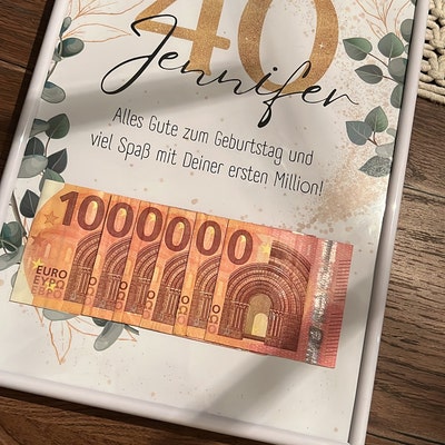 Geldgeschenk 40. Geburtstag I runder Geburtstag Geschenk personalisiert ...
