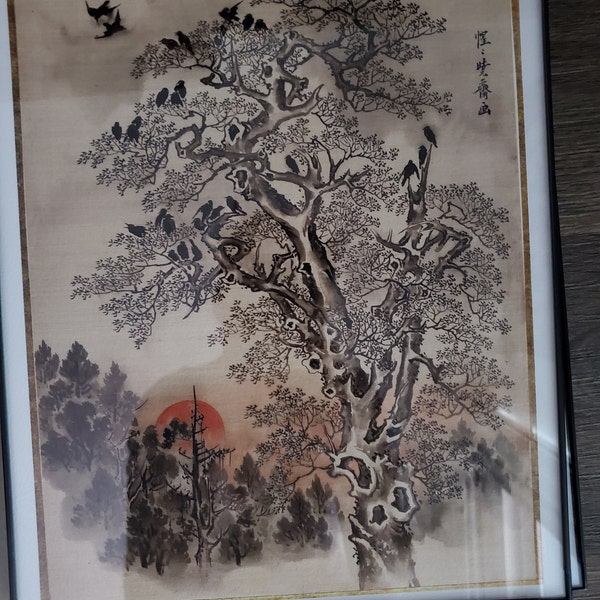 Tree Art Print, Antique Asian Art, Japanese Wall Art, Japanese Tree ...