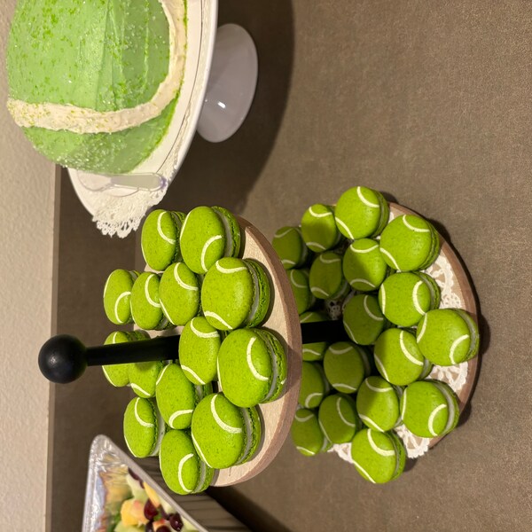 12 Tennis Ball French Macarons,sport Cookies,baby Shower Macaroons ...