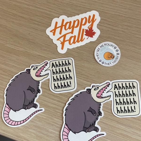 Ahhhhhhh Possum Die Cut Sticker - Possum Stickers, Kawaii Sticker ...