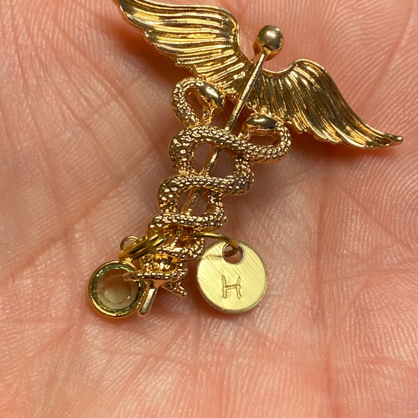 Gold Tone Caduceus Pin - Gold Nursing Pin - Pin for Medical Graduation ...