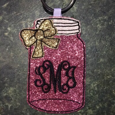 DIGITAL ITEM Mason Jar Key Fob AND Snap Tab Keychain Bow - Etsy