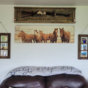 Rustic Gun Rack, Gun Rack, Deer Antler, Antler Rack, Mancave Decor ...