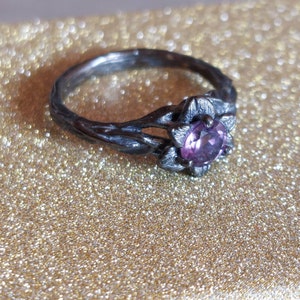 Elven Peridot Wedding Ring, Elven Engagement Ring, Dark Elven Silver ...