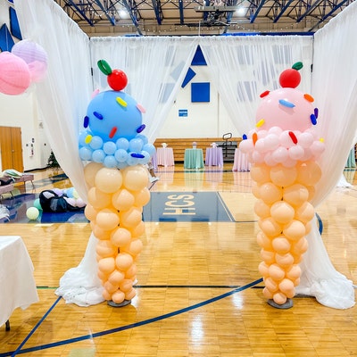 Balloon Ice Cream Cone Column Tutorial and Plans Digital Balloon Recipe ...