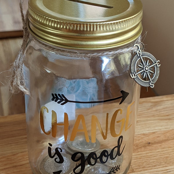 Change is Good Glass Money Jar/piggy Bank - Etsy