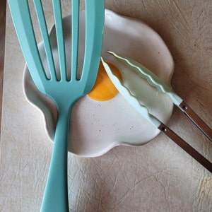 BIG Fried Egg Spoon Rest Handmade Ceramic Kitchen Accessories 7 Wide - Etsy