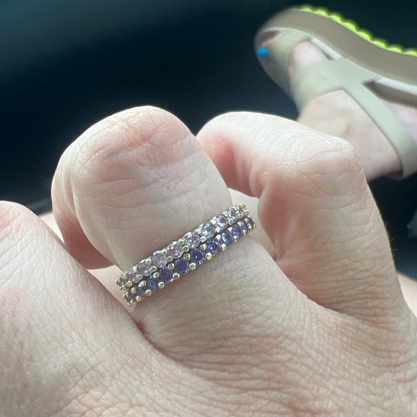 Eternity Birthstone Ring by Caitlyn Minimalist Custom Multi Gemstone Ring Personalized Jewelry ...