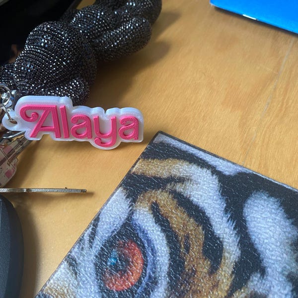 Personalized Keychain - Two-tone - Custom Colors & Text - Bag Charm ...