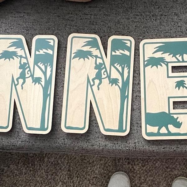 Safari Name Sign, Safari Letters, Letter Sign, Safari Nursery Sign ...