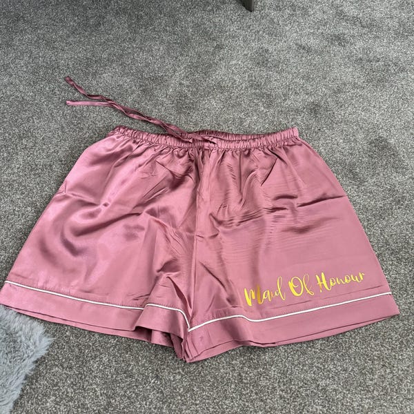 Personalised Satin Pajamas Set, Custom Short Pyjamas Set, Matching ...