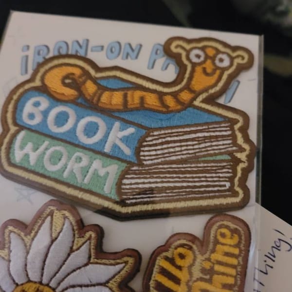 Bookworm Embroidered Patch, Book Worm Patch - Etsy