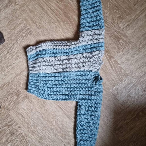 CROCHET PATTERN + VIDEO Easy Cuff-to-cuff Child Sweater, Sizes Newborn ...