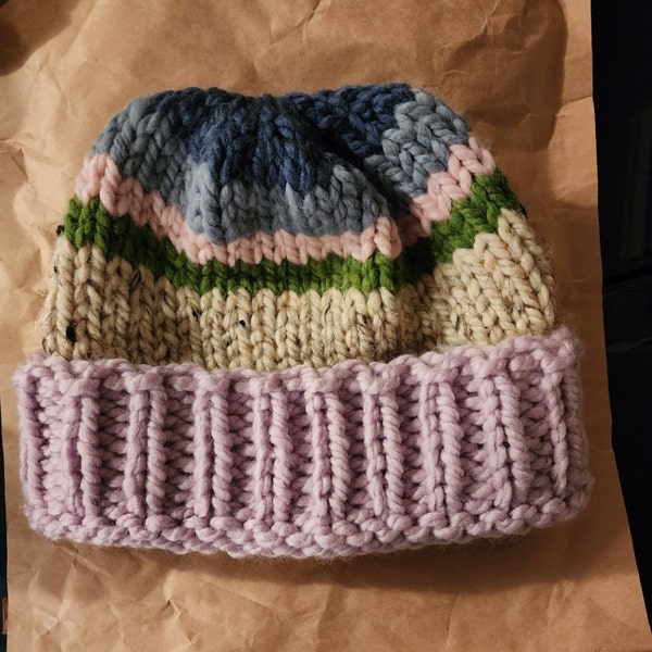 Custom Multi-colored Beanies | Hand Knit Chunky Beanies | Cozy ...