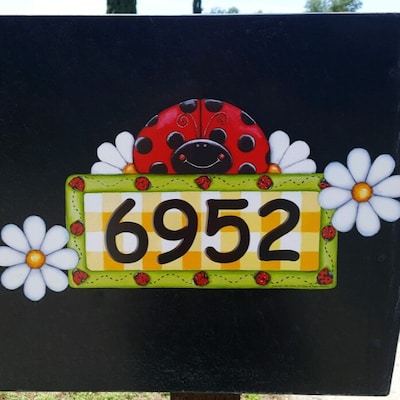 Mailbox Magnet Partial Cover Ladybug Address Numbers With Set of 2 ...