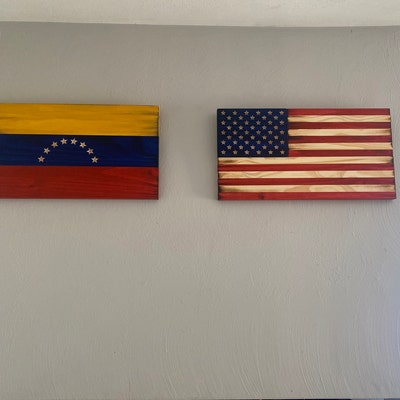 Small Handmade Rustic American Wooden Flag - Etsy