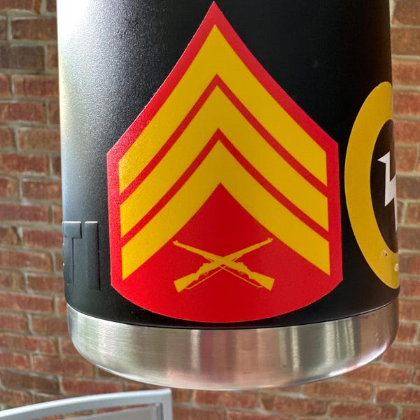 Marine Corps Enlisted Ranks Dress Vinyl Stickers, USMC Stickers ...
