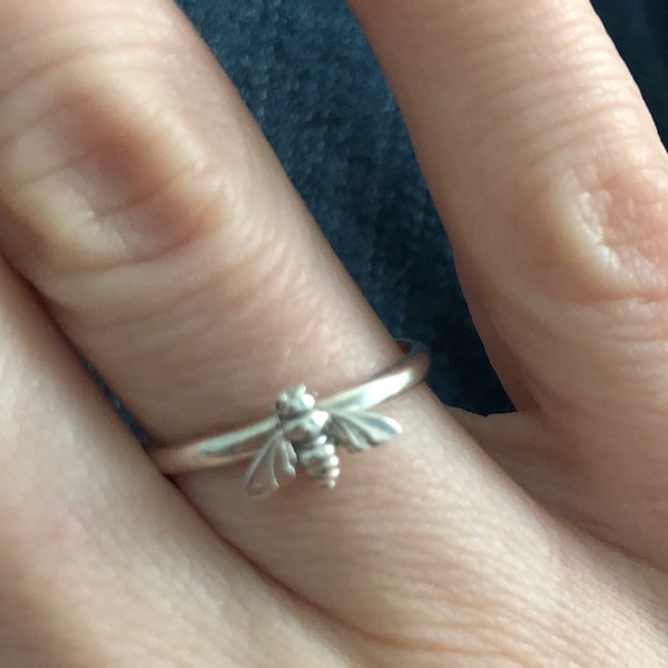 Dainty Bee Ring, Handmade in USA, 925 Sterling Silver, Honey Bee - Etsy