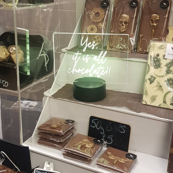 Personalised LED Name Sign. Custom Engraved Light up Name Plaque ...