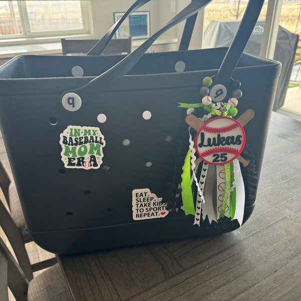 Bogg Bag Tassel and Charm, Bookbag Tag, Diaper Bag Tag, Custom Colors ...