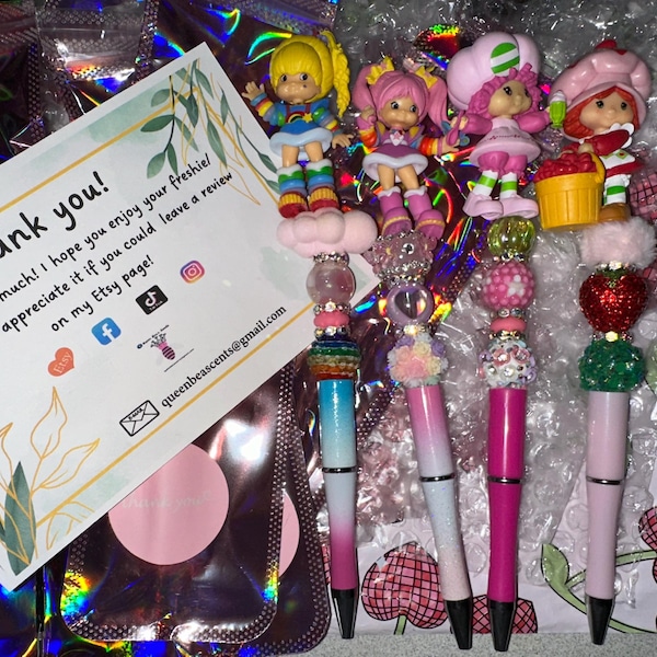 Rainbow Character Pen | Beaded Pen | Custom Pen | Character Pen - Etsy