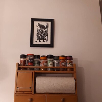 The Kitchen Goblin, Goblin Print, Kitchen Print, Weird Wall Art, Occult ...