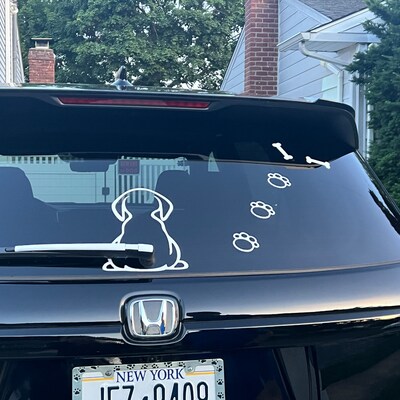 Wagging Wiper Dog Sticker, Dog Decal for Car Window, Custom Decal - Etsy
