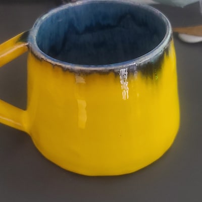 Yellow Mug, Ceramic Mug, Coffee Mug, Pottery Mug, Handmade Mug ...