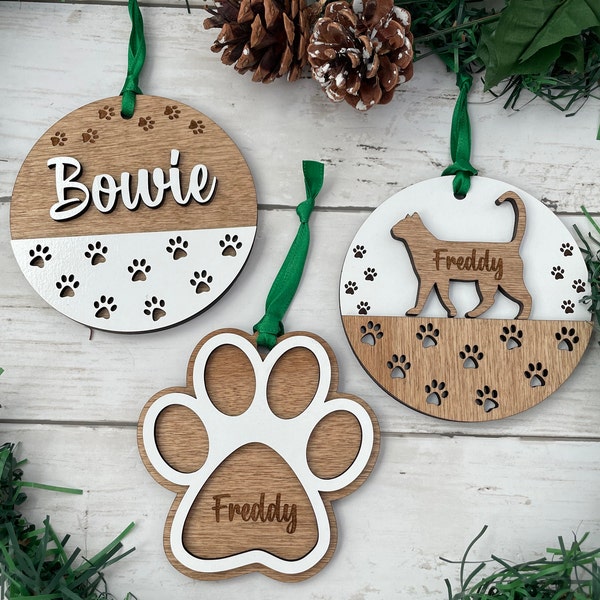 Cat Ornament SVG Bundle | Glowforge Ornament Files | Cat Ornaments SVG ...