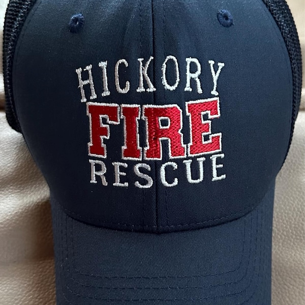 Fire Fighter Department, Fire & Rescue Trucker Cap, Puff Embroidery ...