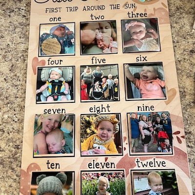 One Year of Baby, First Year Board, 1st Birthday Picture Board, First ...