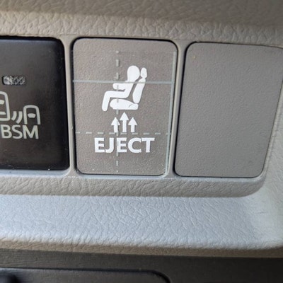 Eject Button Decal, Car Decal, Eject Passenger Button, Blank Button ...