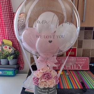 Personalised Empty Hatbox With Bubble Balloon fill With Your - Etsy