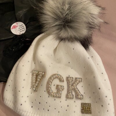 Las Vegas Golden Knights Hat VGK Black Gold Pom Beanie Custom SWAROVSKI ...