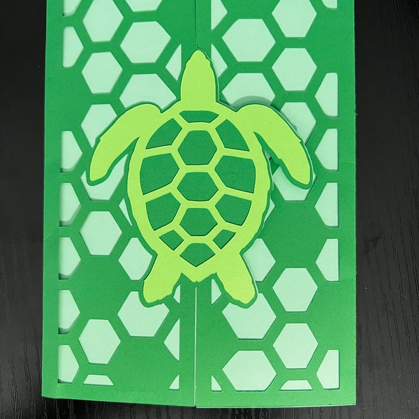 SVG Cricut File Gate Fold Card Turtle Tortoises Birthday Card ...