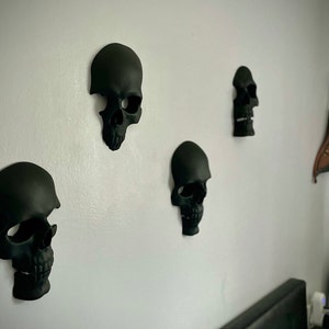 3D Printed Skull Wall Decor Full Size Set of 3 Wall Mounted | Etsy