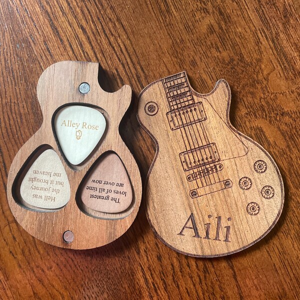 Personalized Guitar Pick With Case for Fathers Day, Gift for Him ...