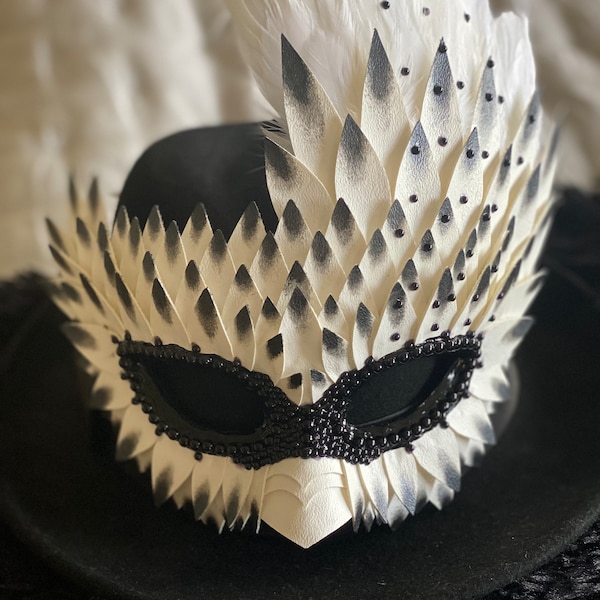 Snowy Owl Mask, Masquerade Masks Women, Owl Mask, Leather Mask, Bird ...
