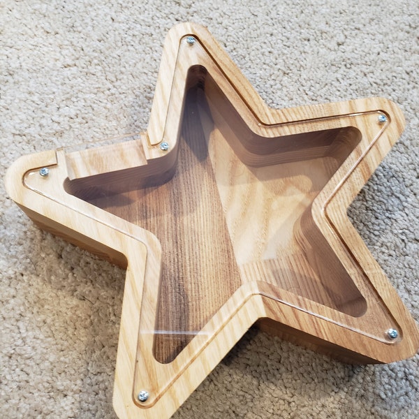 Star Shaped Piggy Bank Money Bank for Kids Challenge Coin Display - Etsy