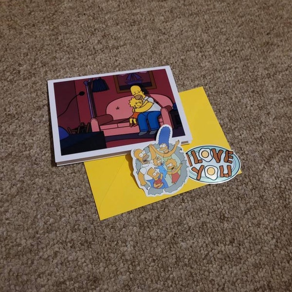 Homer's Bite the Simpsons Funny Love Birthday Card Simpsons on a Party ...